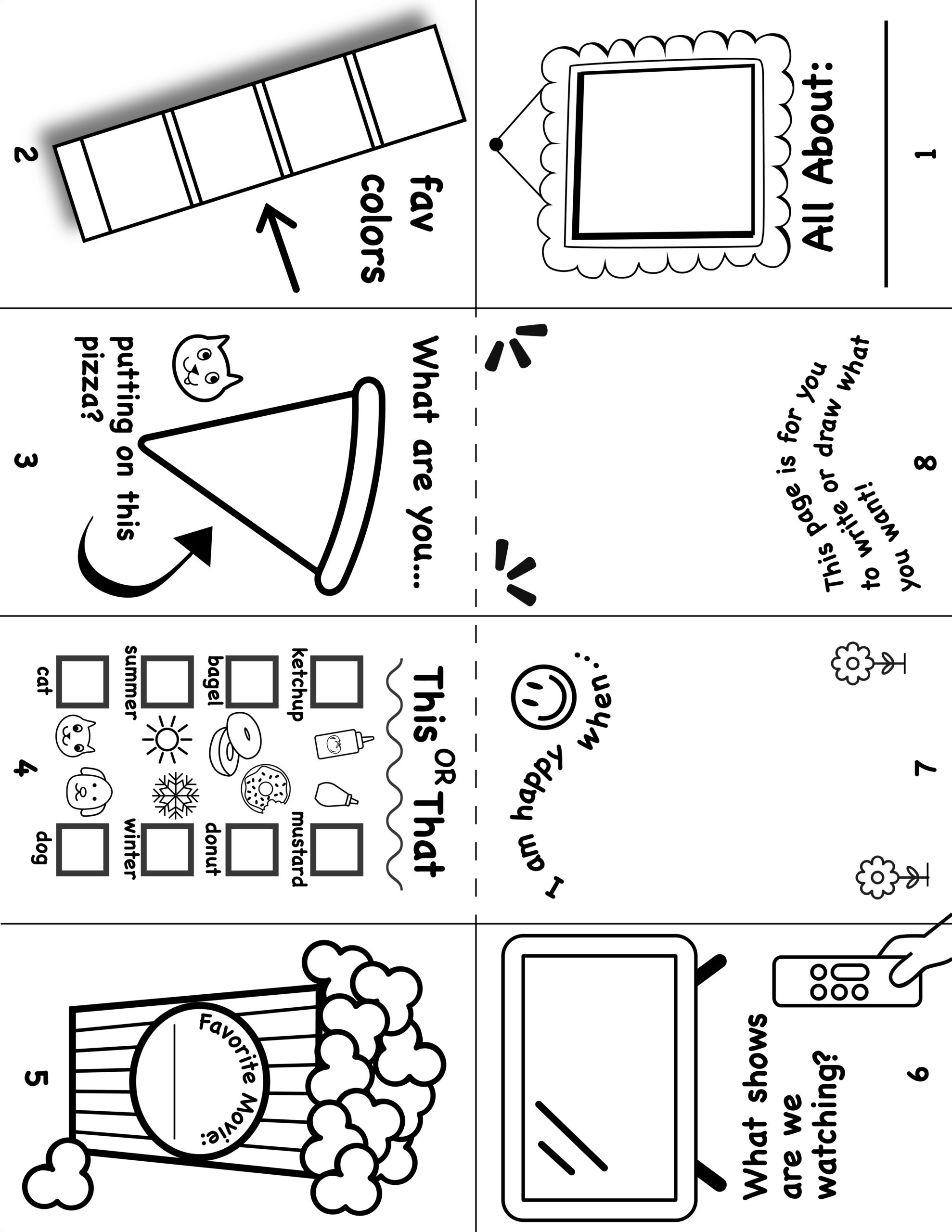 Get to know you Zine - My Art Lesson