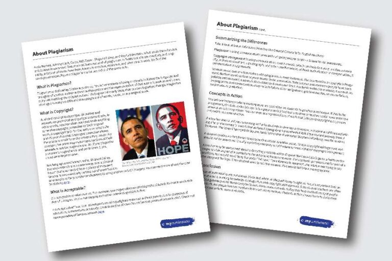 Art Plagiarism Digital Handout - My Art Lesson