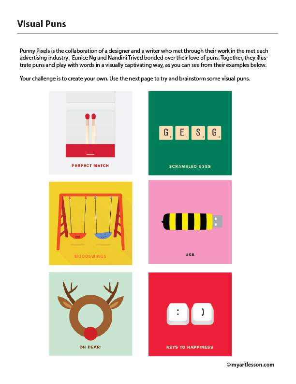 Visual Puns for Graphic Design Students/ Sub Plan - My Art Lesson