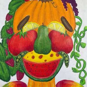 Giuseppe Arcimboldo inspired Food Faces - My Art Lesson