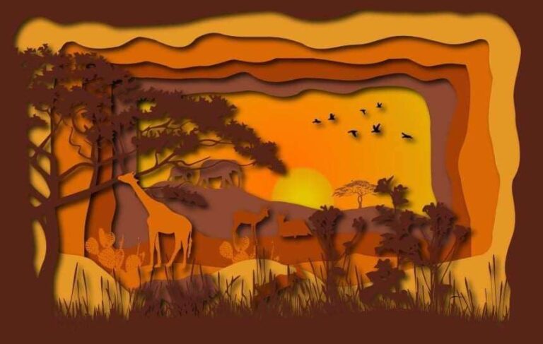 Cut Paper-Inspired Biomes/Environments - My Art Lesson